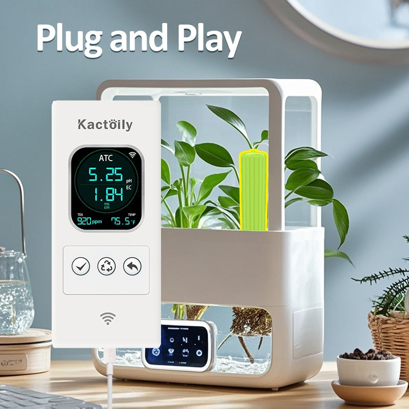 Kactoily 4-in-1 Hydroponic Monitor - pH, EC